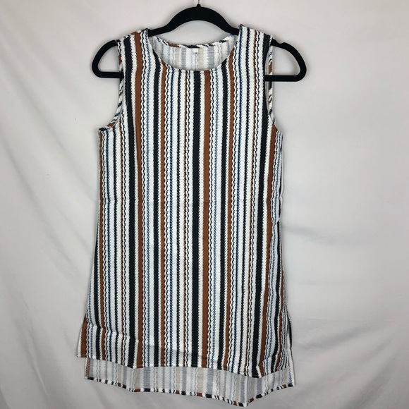 Tops | Multicolor Striped Split Side Tank Top | Poshmark